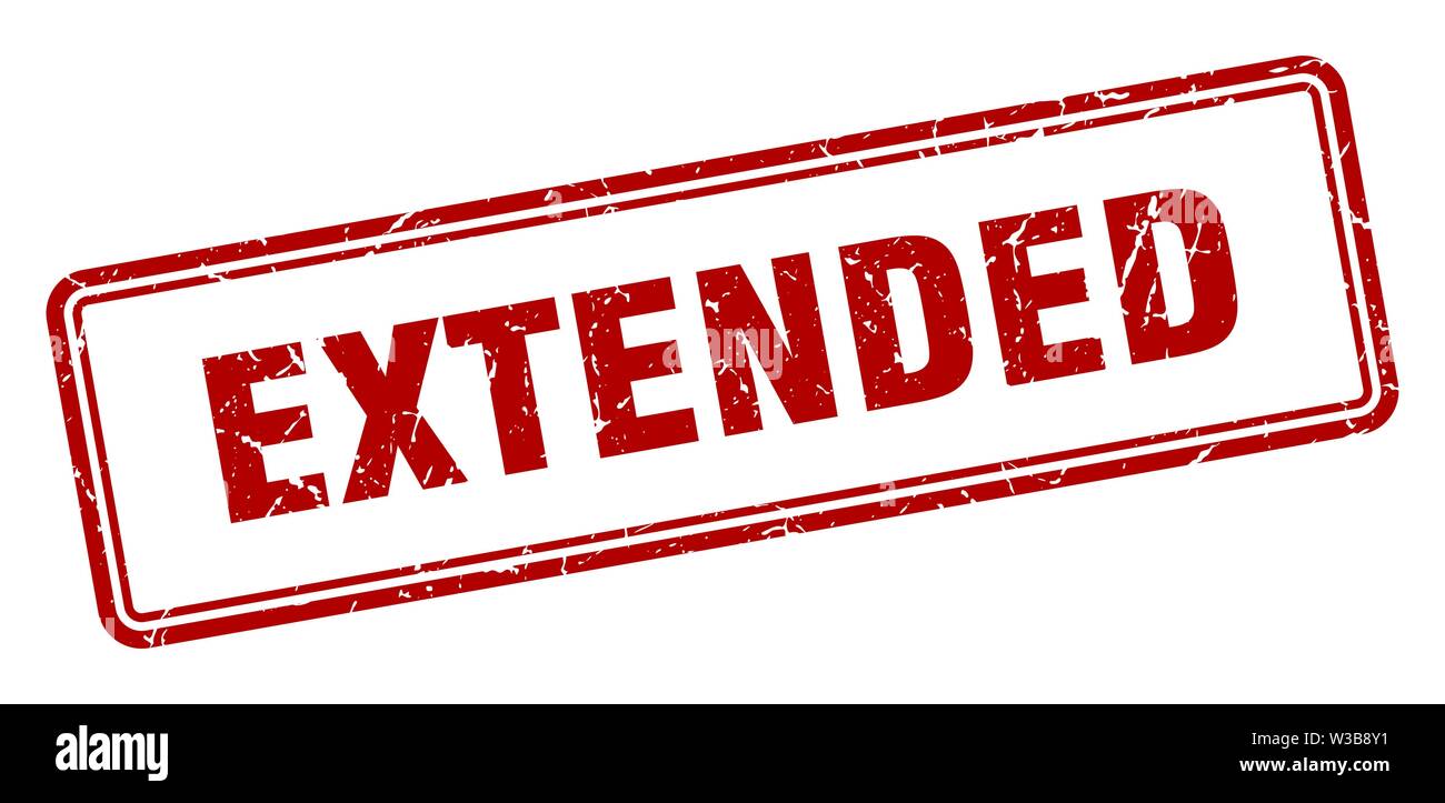 extended stamp. extended square grunge sign. extended Stock Vector ...