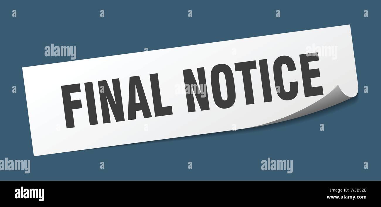 Final notice banner template hi-res stock photography and images - Alamy