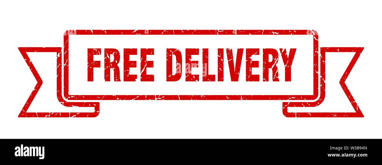 free delivery grunge ribbon. free delivery sign. free delivery banner ...