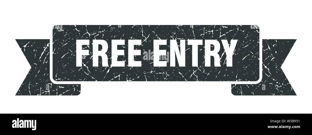 free entry grunge ribbon. free entry sign. free entry banner Stock ...