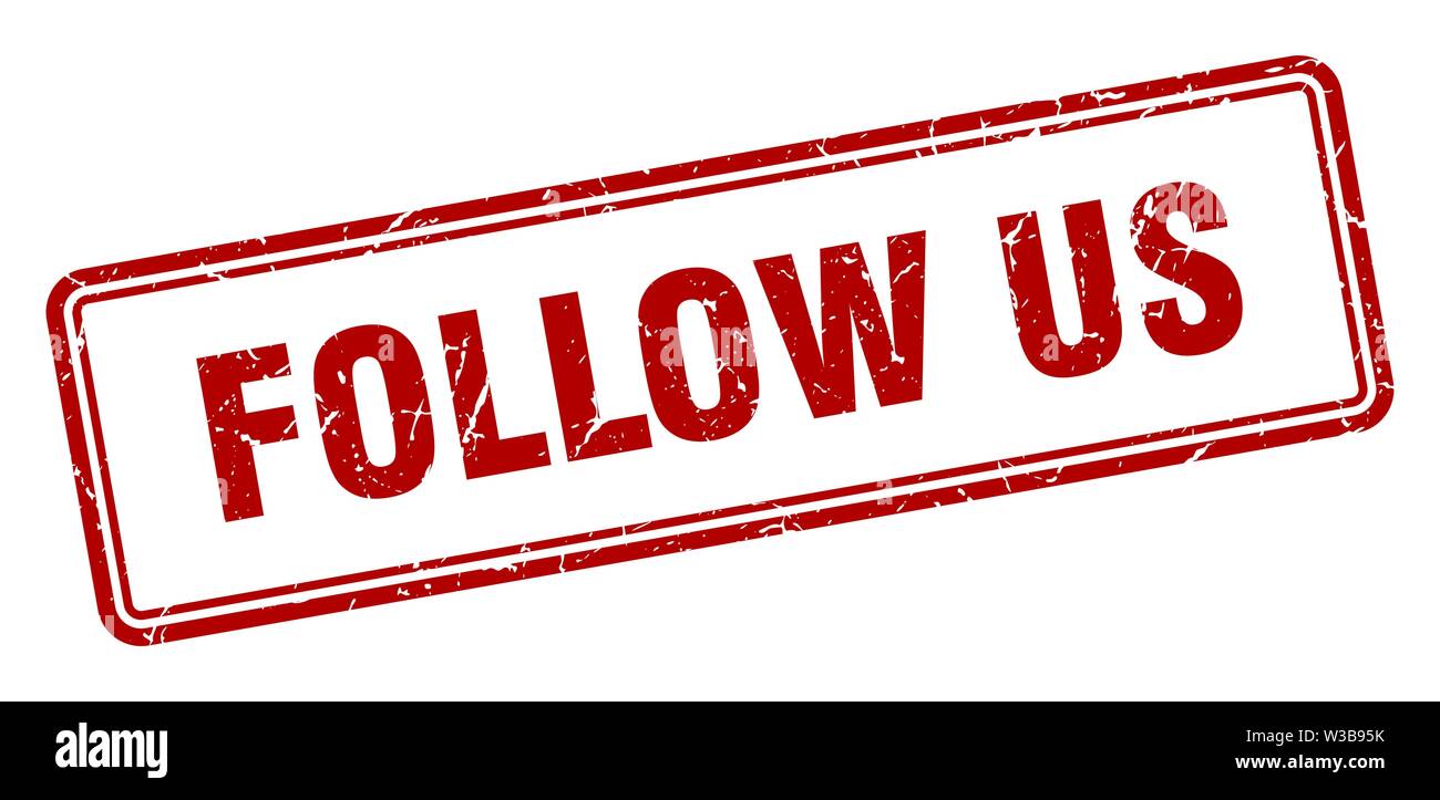 follow us stamp. follow us square grunge sign. follow us Stock Vector ...