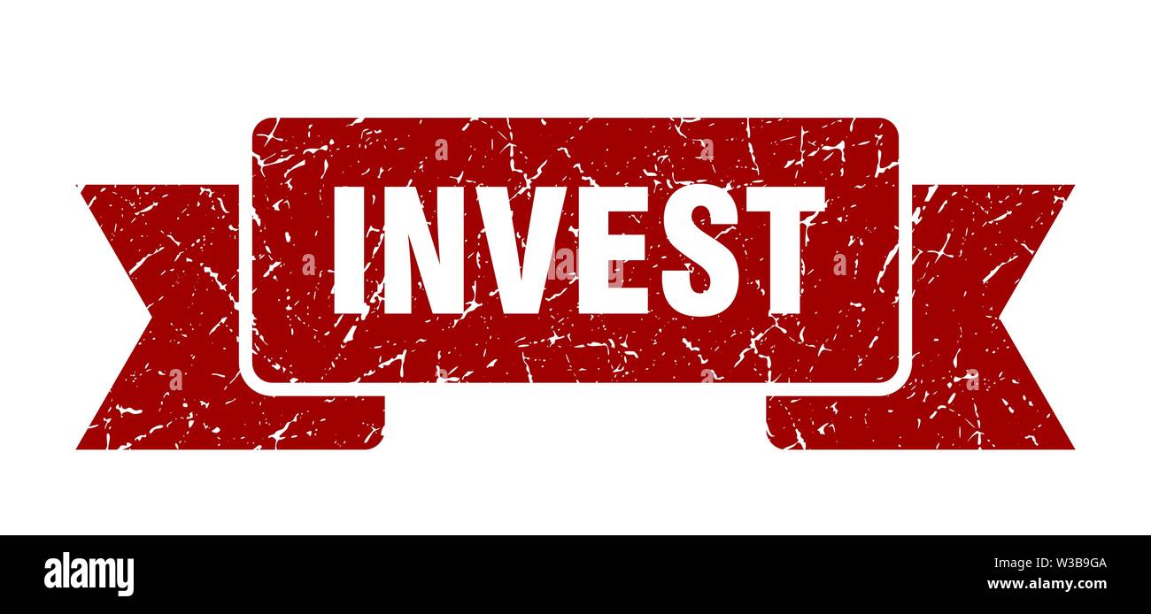 invest grunge ribbon. invest sign. invest banner Stock Vector Image ...