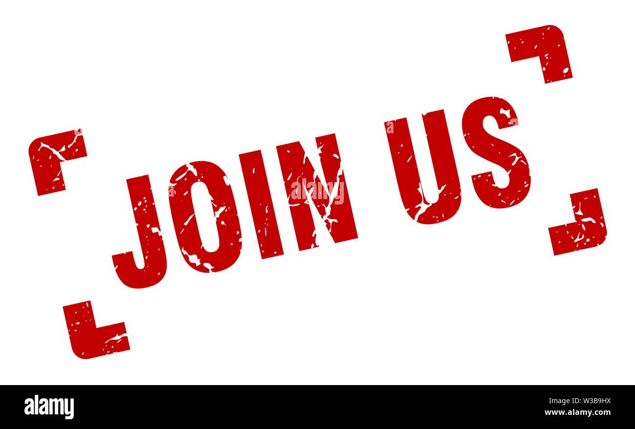 join us stamp. join us square grunge sign. join us Stock Vector Image ...