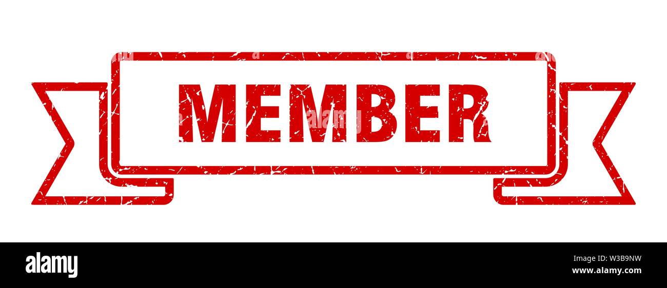 member grunge ribbon. member sign. member banner Stock Vector Image ...
