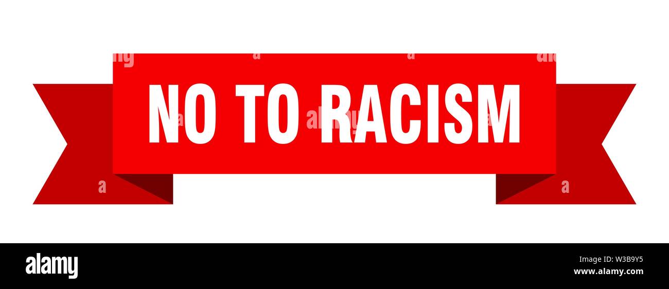 no to racism ribbon. no to racism isolated sign. no to racism banner ...