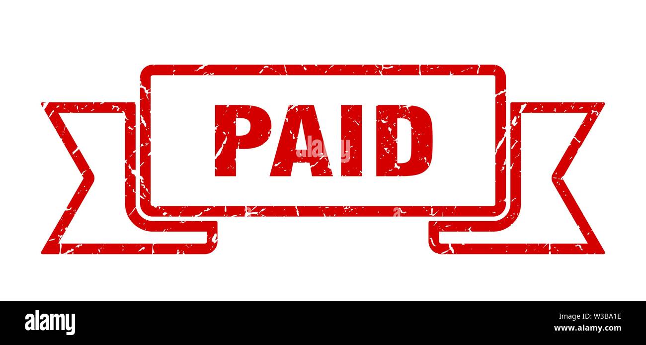 paid grunge ribbon. paid sign. paid banner Stock Vector Image & Art - Alamy