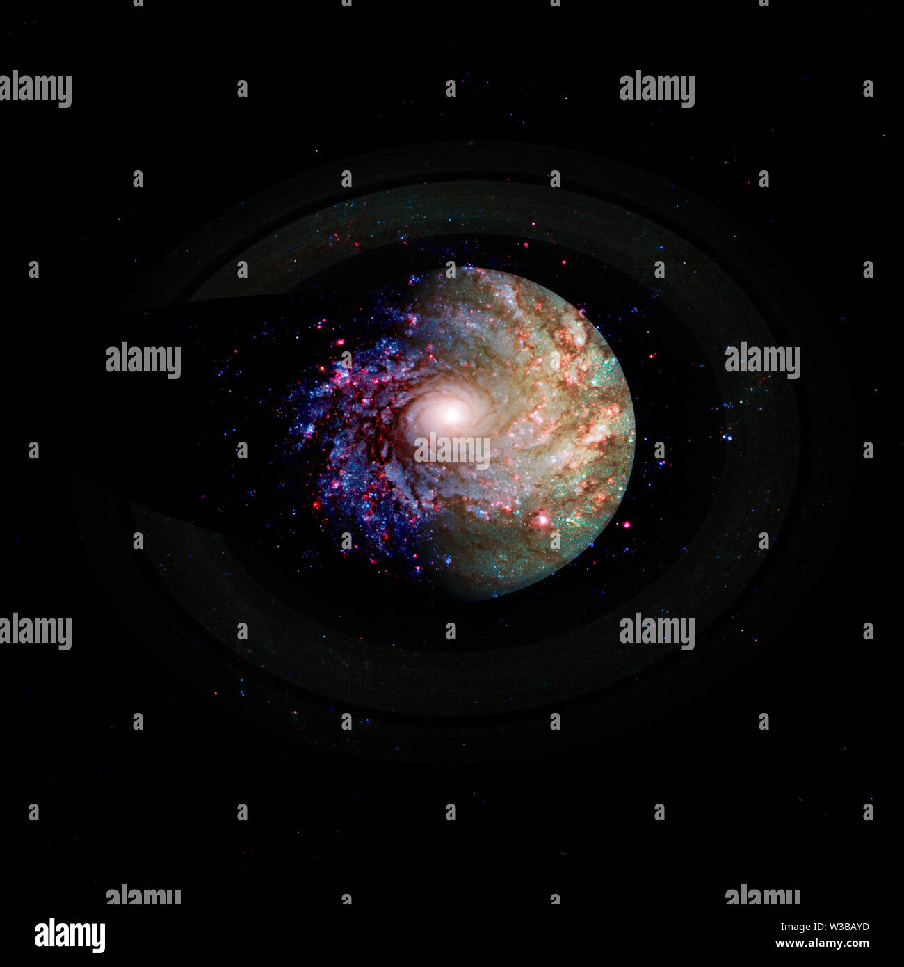 Saturn. Incredibly beautiful planets, galaxies, dark and cold beauty of ...