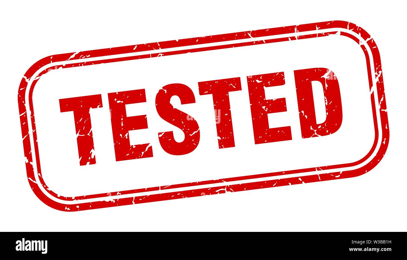 tested stamp. tested square grunge sign. tested Stock Vector Image ...