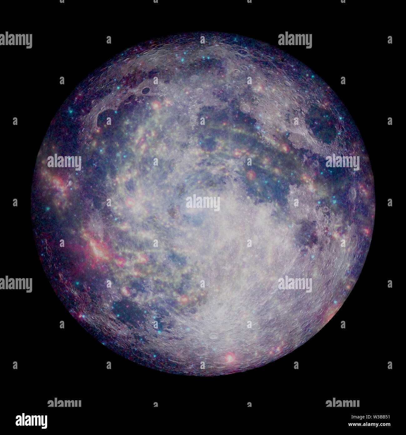Fantastic view of moon. Solar system. Billions of galaxies in the ...