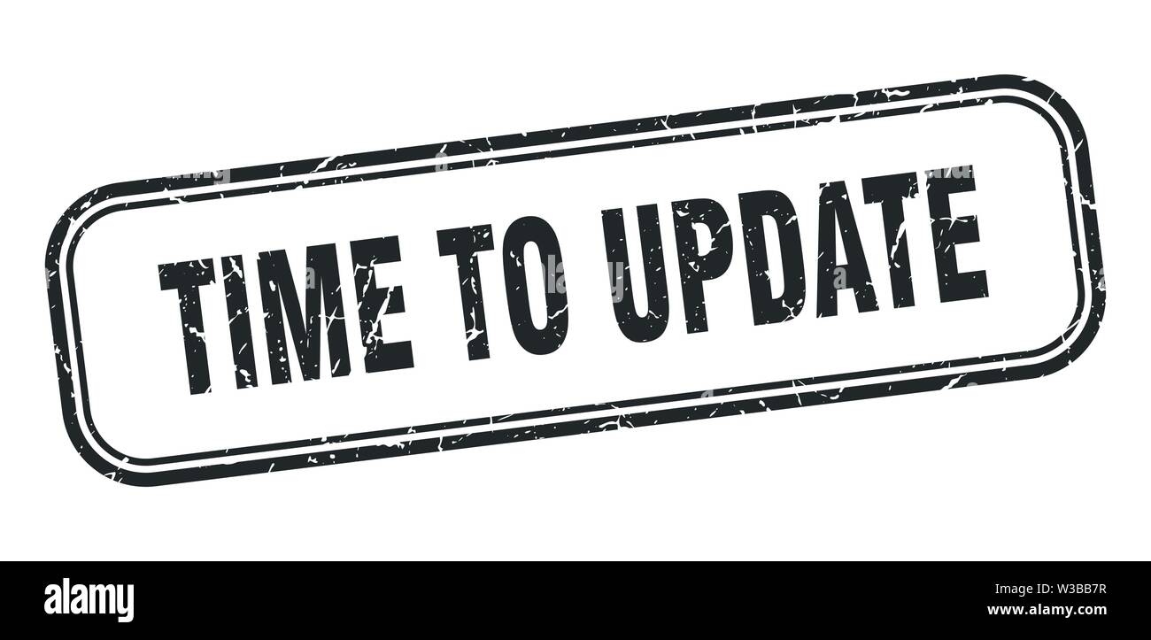 Time update stamp square Black and White Stock Photos & Images - Alamy