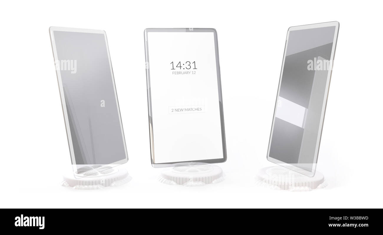 transparent mobile phones 3d-illustration Stock Photo - Alamy