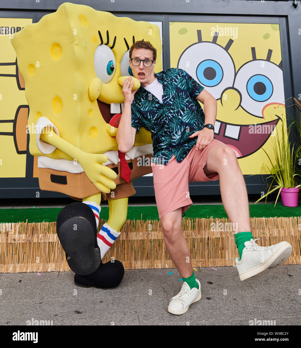 Berlin, Germany. 14th July, 2019. Moderator Sascha Quade poses with the ...