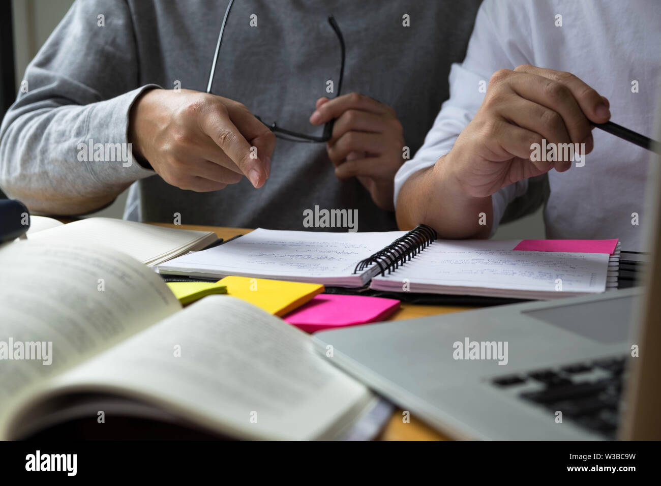 Students teaching and learning subject additional .Education concept ...