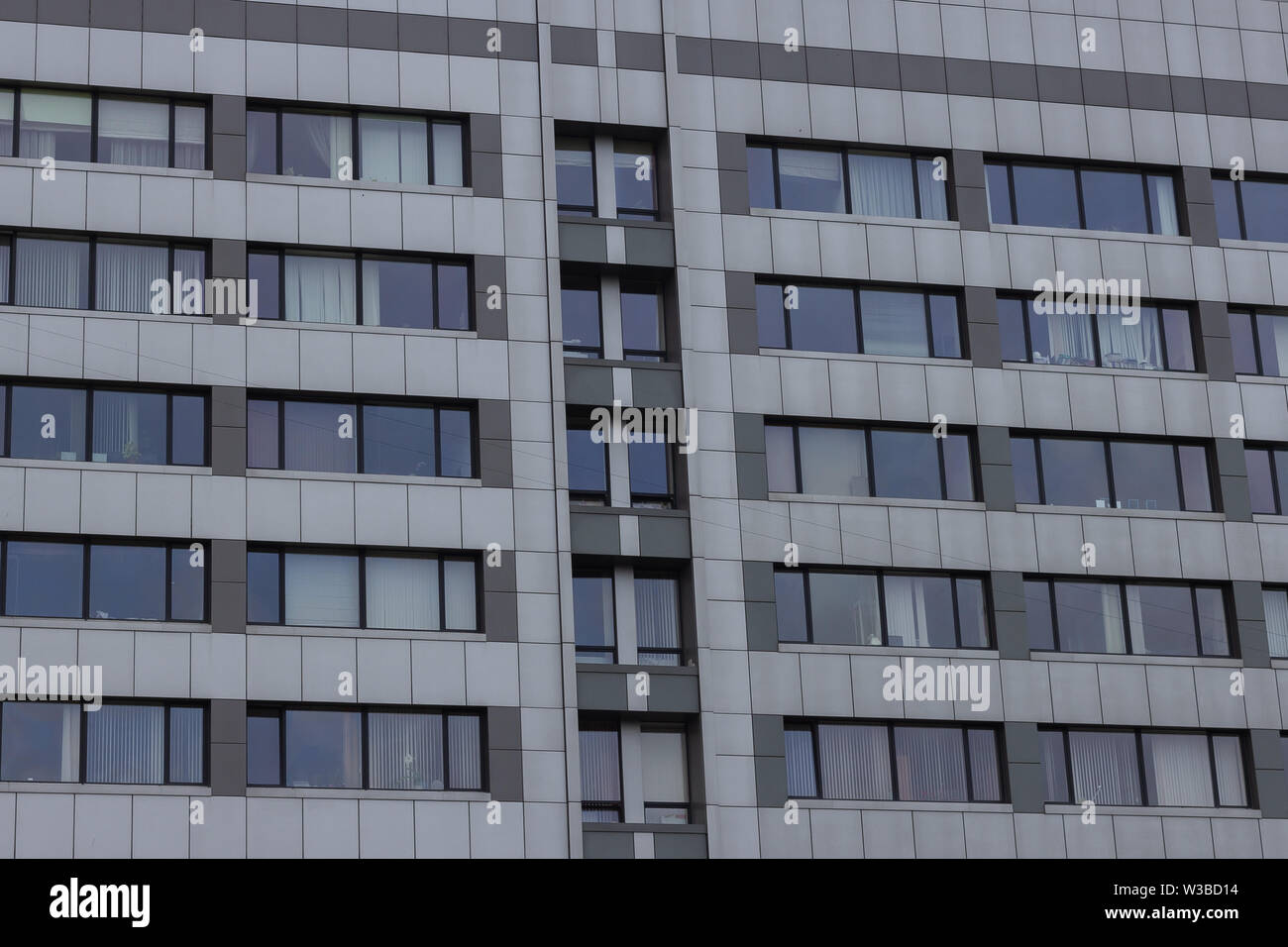 facade office building gray windows pattern construction Stock Photo ...