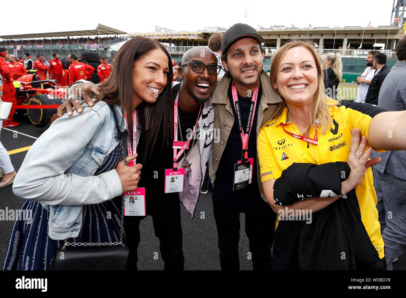 Tania Nell, Mo Farah and Dynamo (left to right) during the British ...