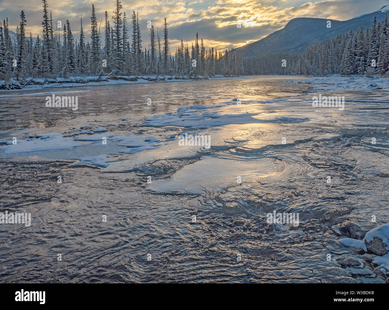 Bow River at Castle Junction in Banff National Park, Alberta, Canada ...