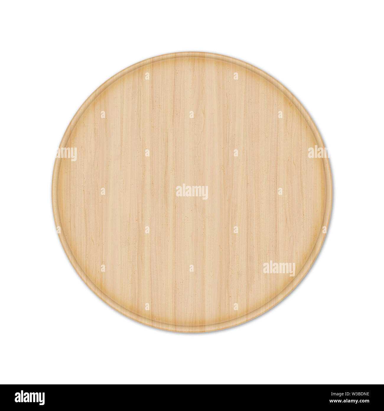 Round wooden pizza board without handle, isolated on white background ...