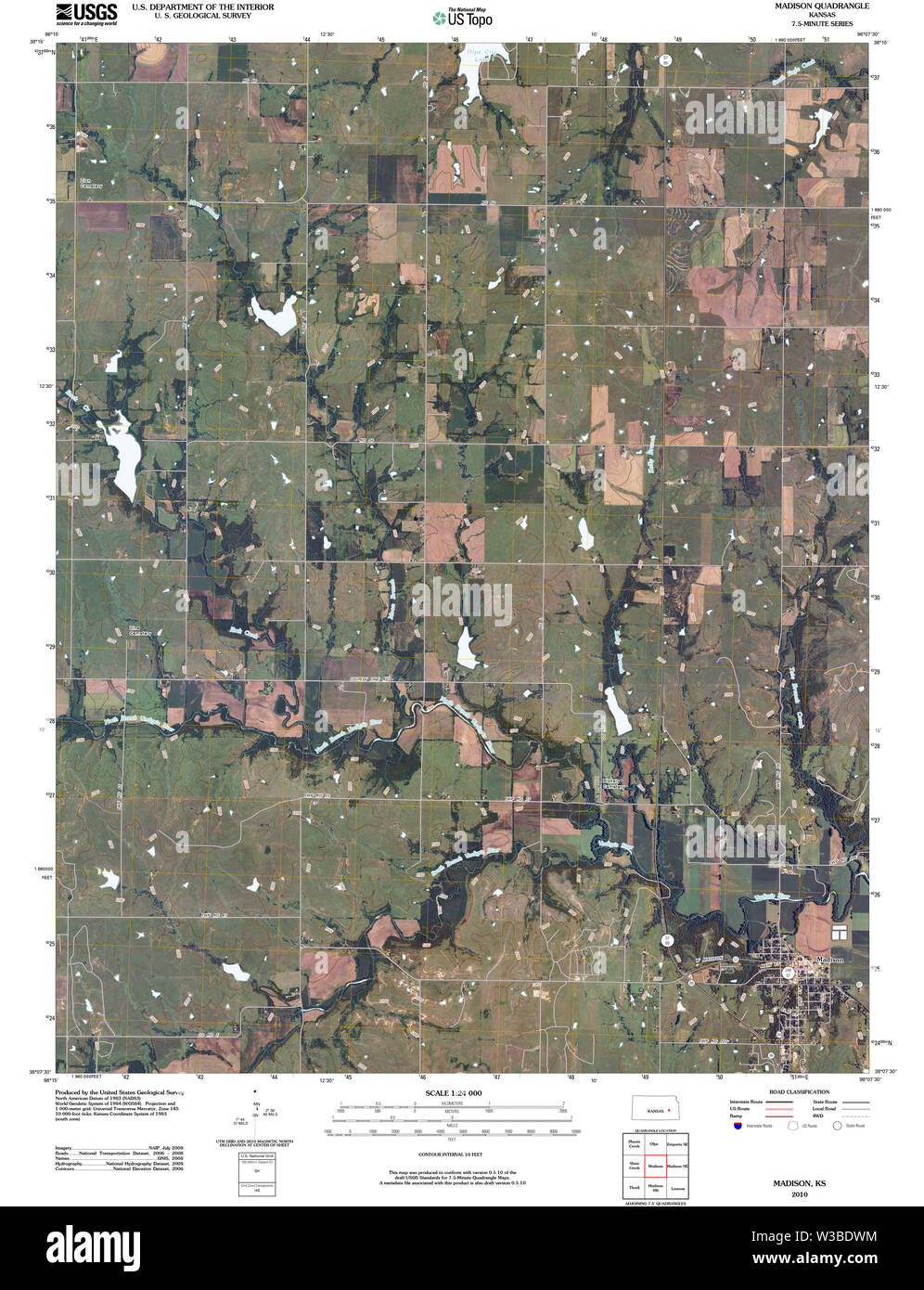 Map of madison kansas hi-res stock photography and images - Alamy