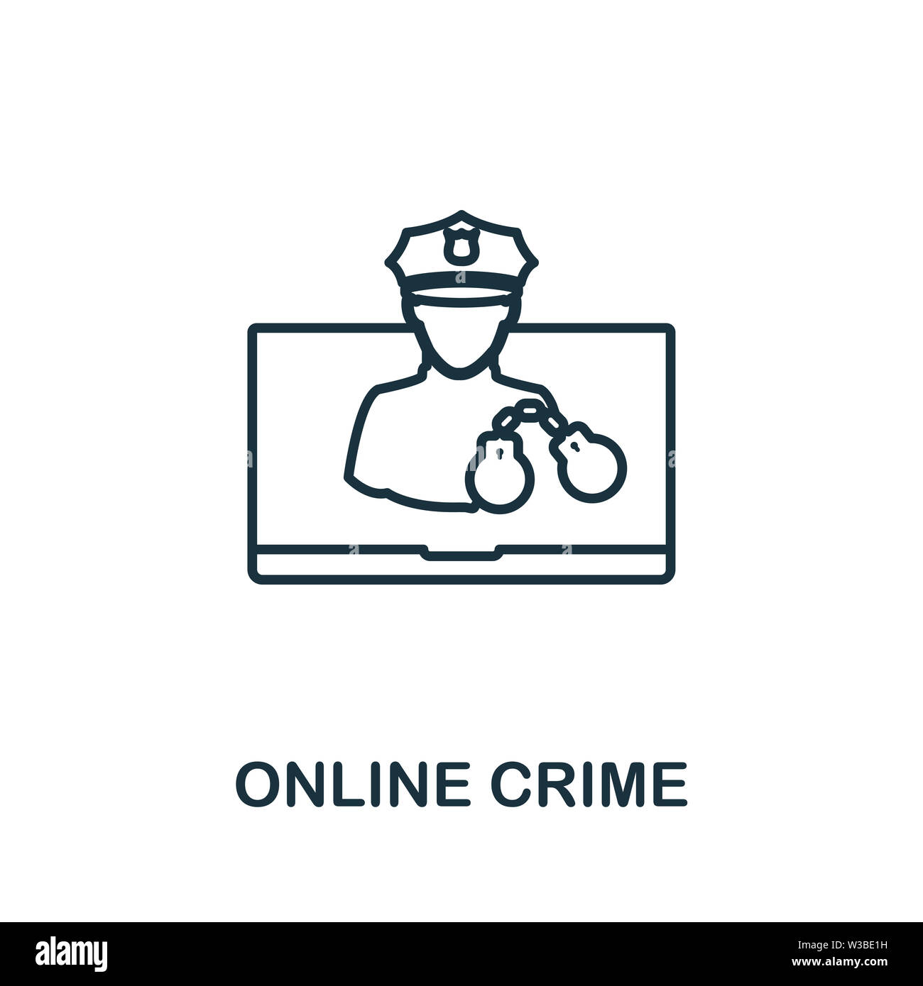 Online Crime icon. Thin outline style design from corruption icons ...