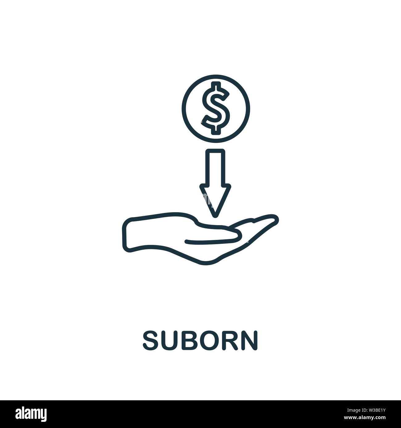 Suborn icon. Thin outline style design from corruption icons collection ... Suborn icon. Thin outline style design from corruption icons collection ...