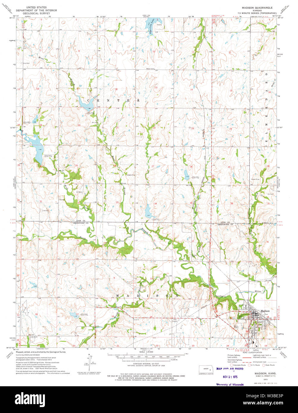 Map of madison kansas Cut Out Stock Images & Pictures - Alamy
