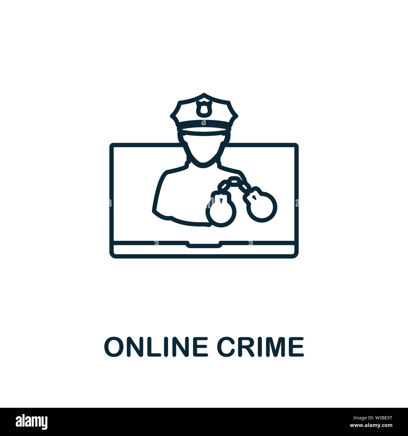 Online Crime icon. Thin outline style design from corruption icons ... Online Crime icon. Thin outline style design from corruption icons ...