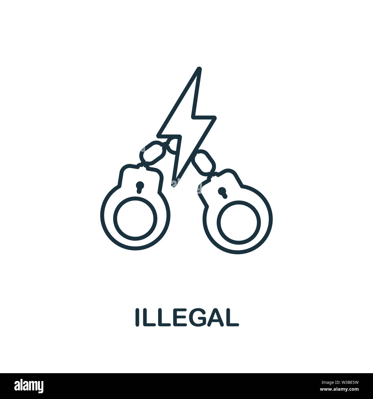 Illegal icon. Thin outline style design from corruption icons ... Illegal icon. Thin outline style design from corruption icons ...