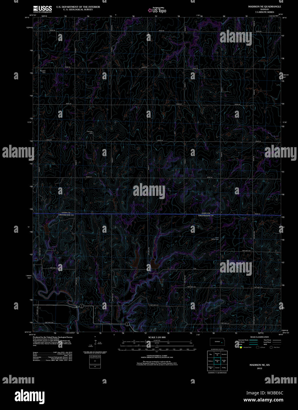 Map of madison kansas hi-res stock photography and images - Alamy