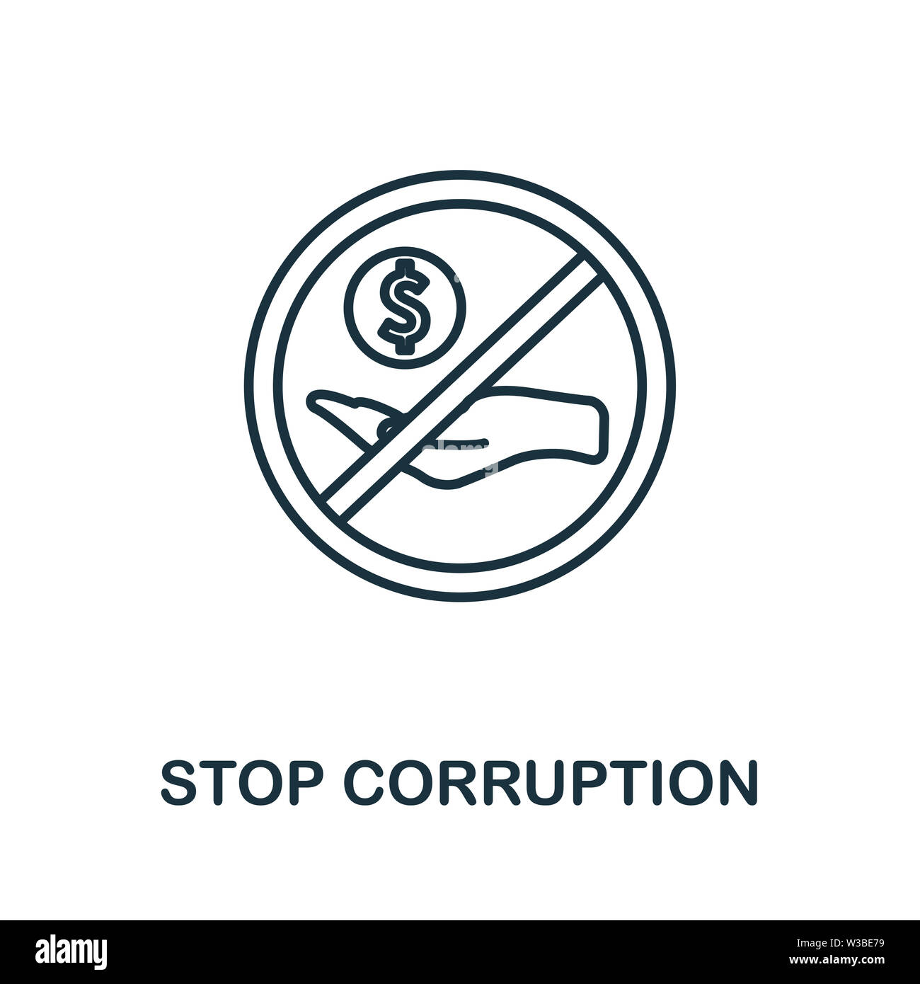 Stop Corruption icon. Thin outline style design from corruption icons ... Stop Corruption icon. Thin outline style design from corruption icons ...