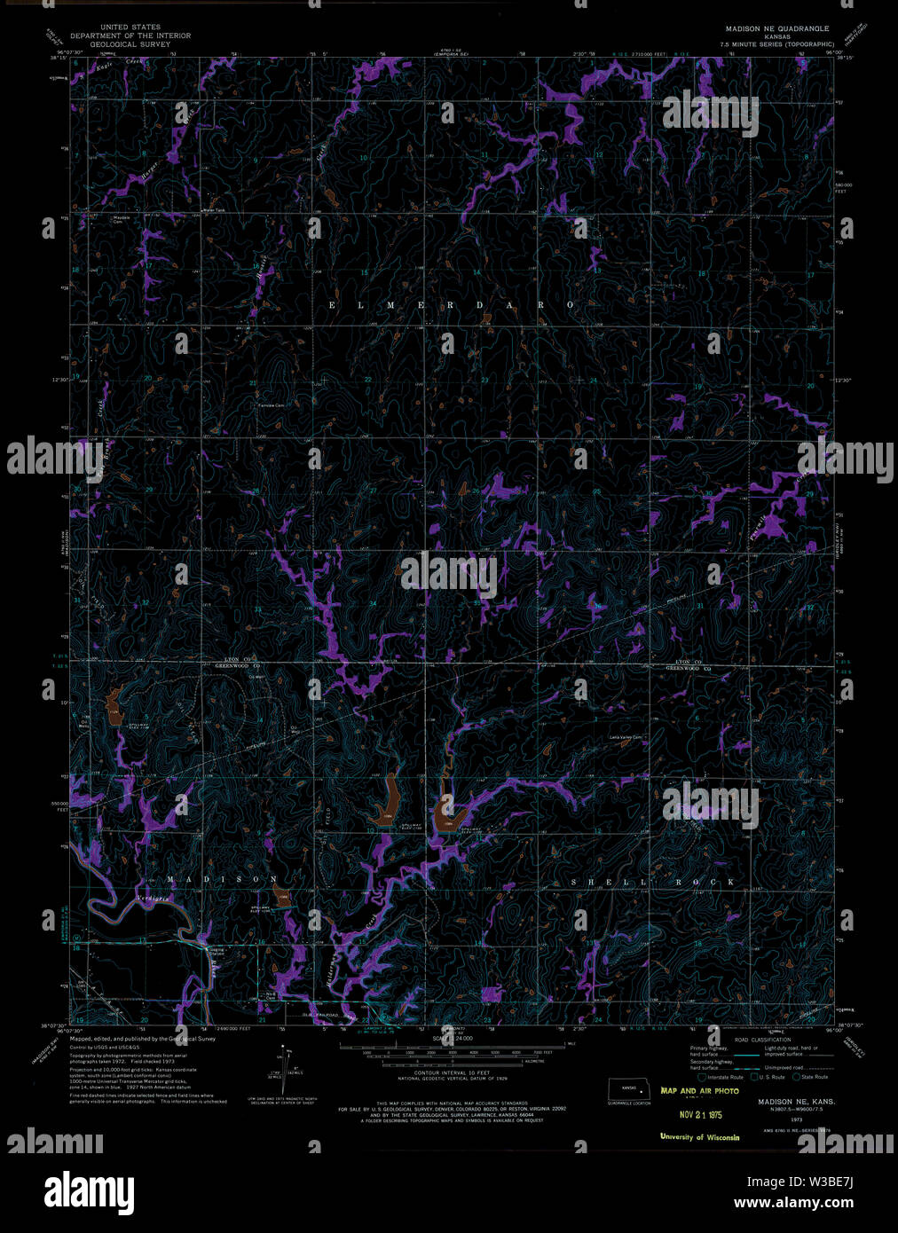 Map of madison kansas hi-res stock photography and images - Alamy