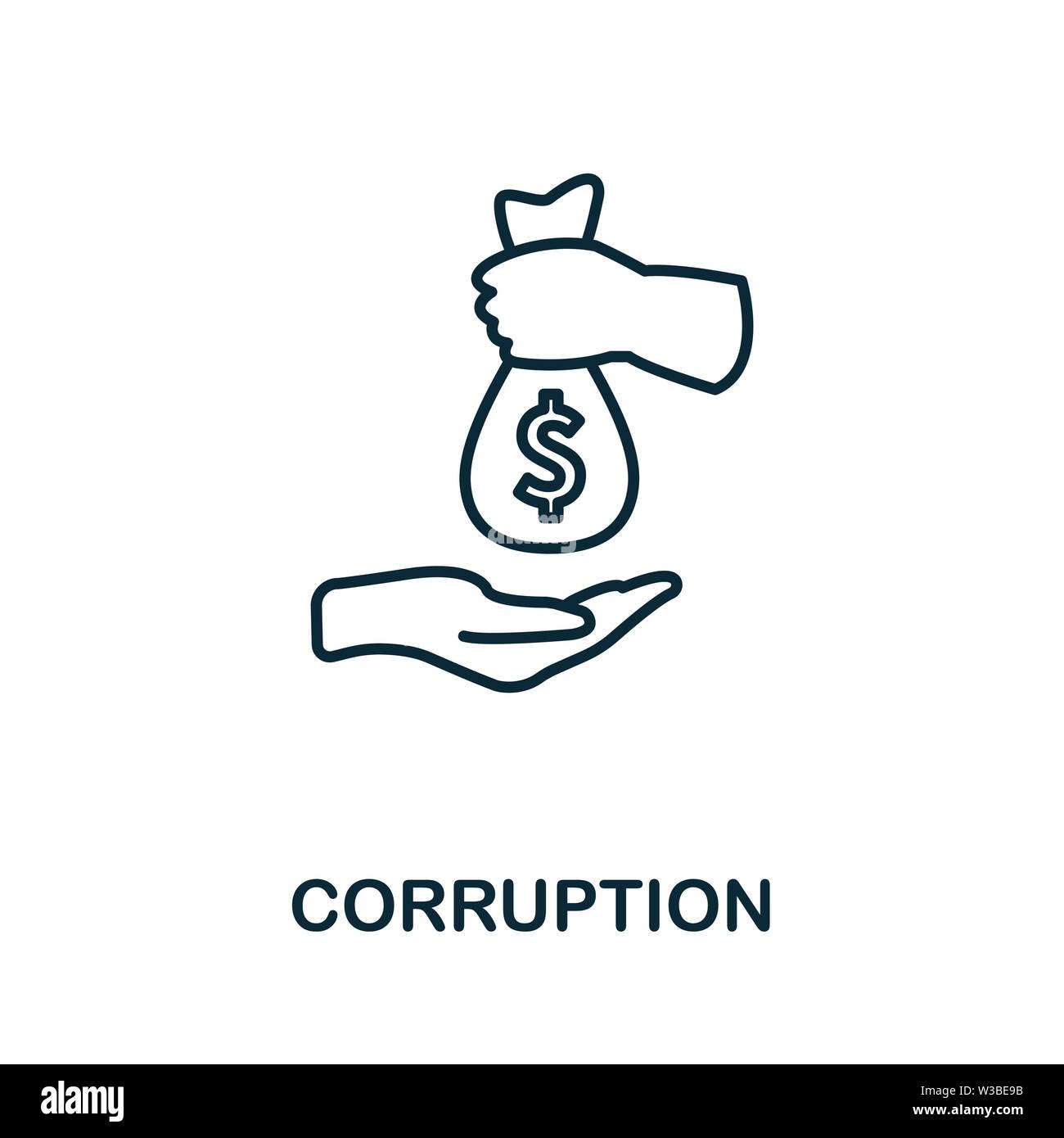 Corruption icon. Thin outline style design from corruption icons ... Corruption icon. Thin outline style design from corruption icons ...