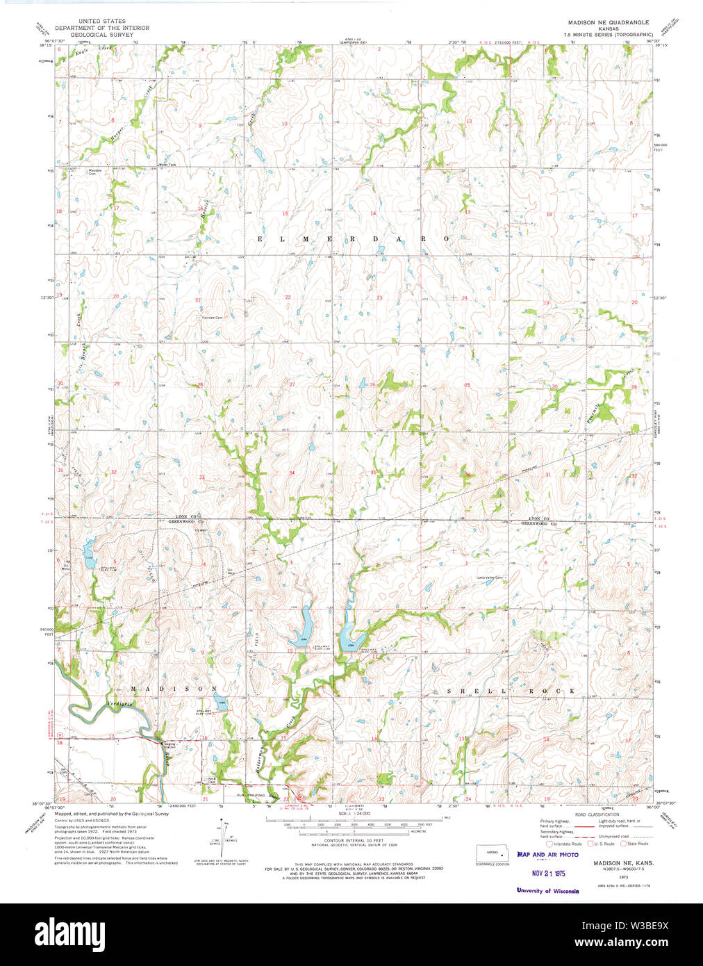 Map of madison kansas Cut Out Stock Images & Pictures - Alamy