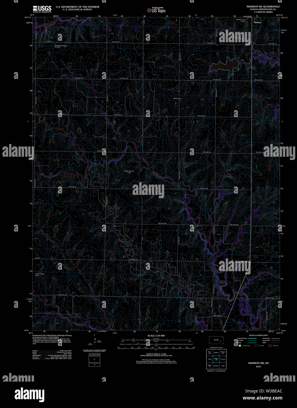 Map of madison kansas hi-res stock photography and images - Alamy
