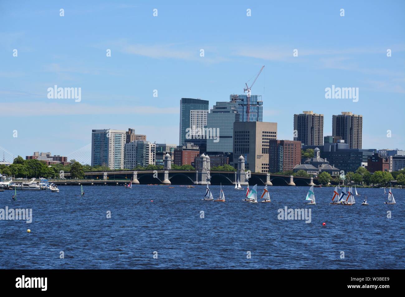 View of the Boston skyline as seen from the Charles River, Cambridge ...