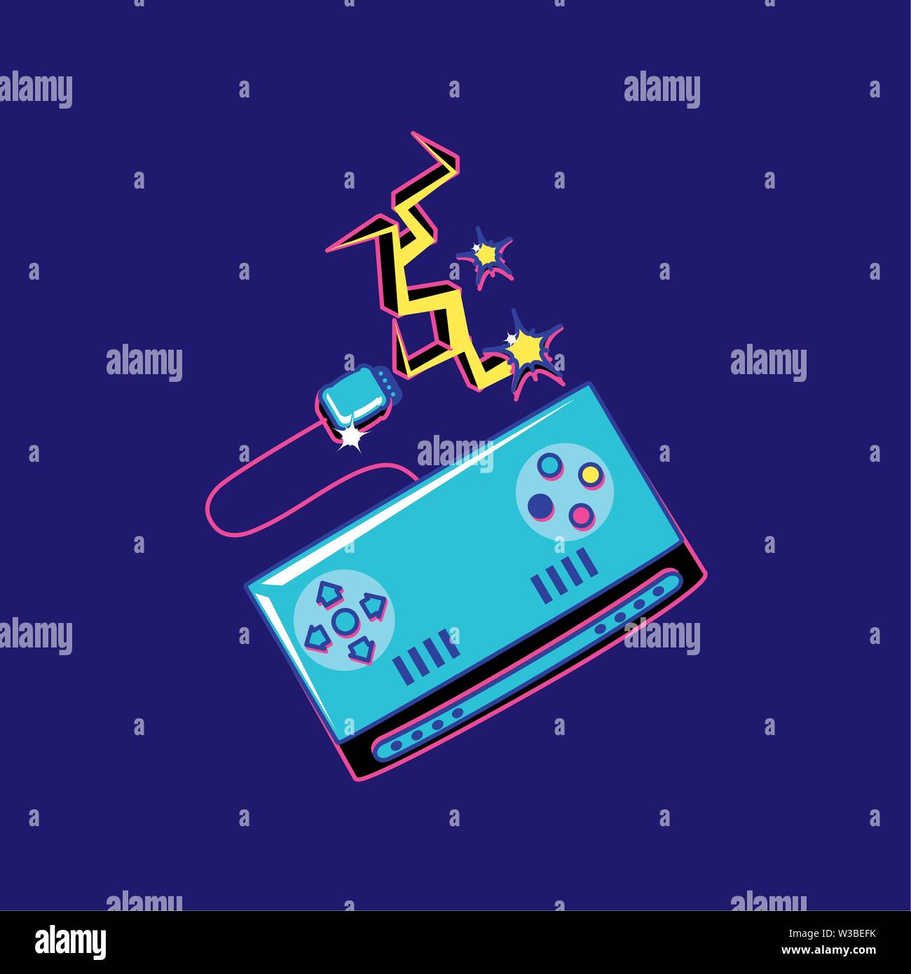 video game control with energy rays vector illustration design Stock ...