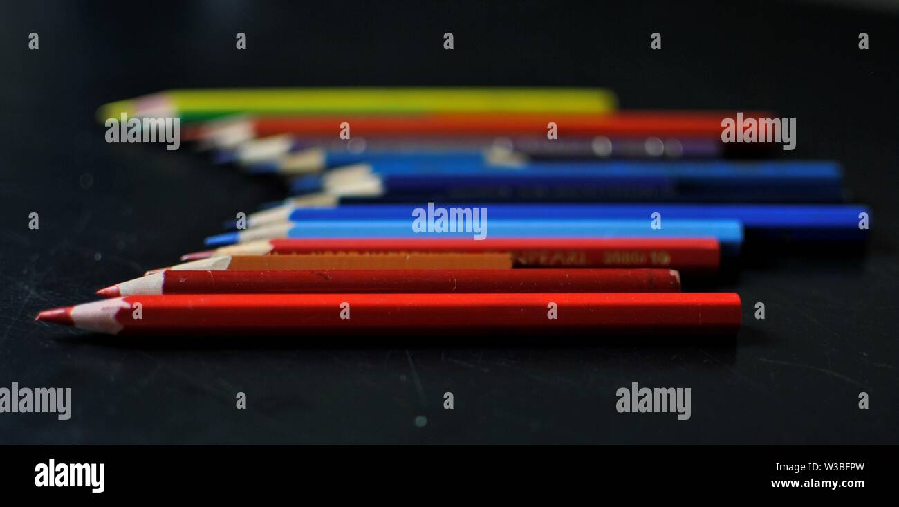Colorful Pencils, composition with pencils Stock Photo - Alamy