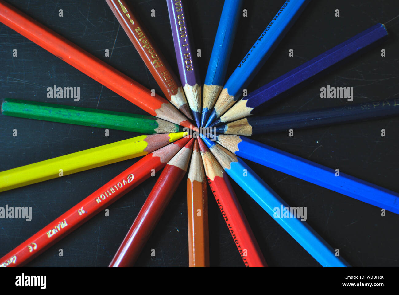 Colorful Pencils, composition with pencils Stock Photo - Alamy