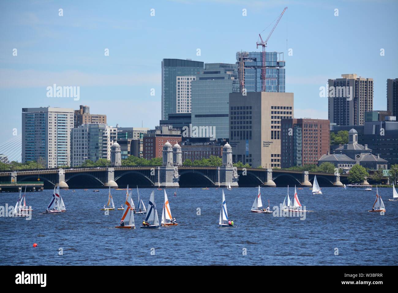 View of the Boston skyline as seen from the Charles River, Cambridge ...