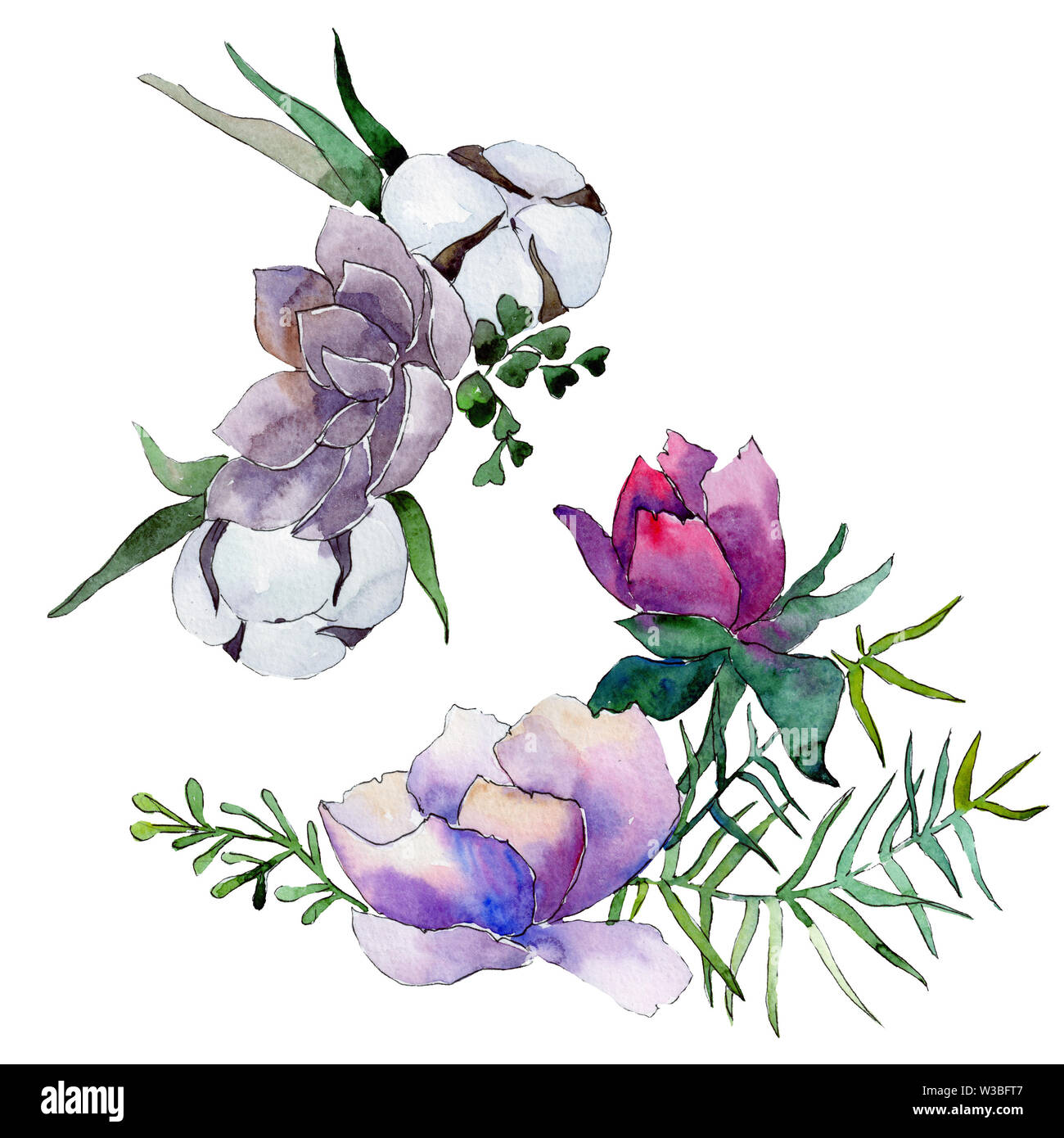 Bouquet floral botanical flowers. Watercolor background illustration ...