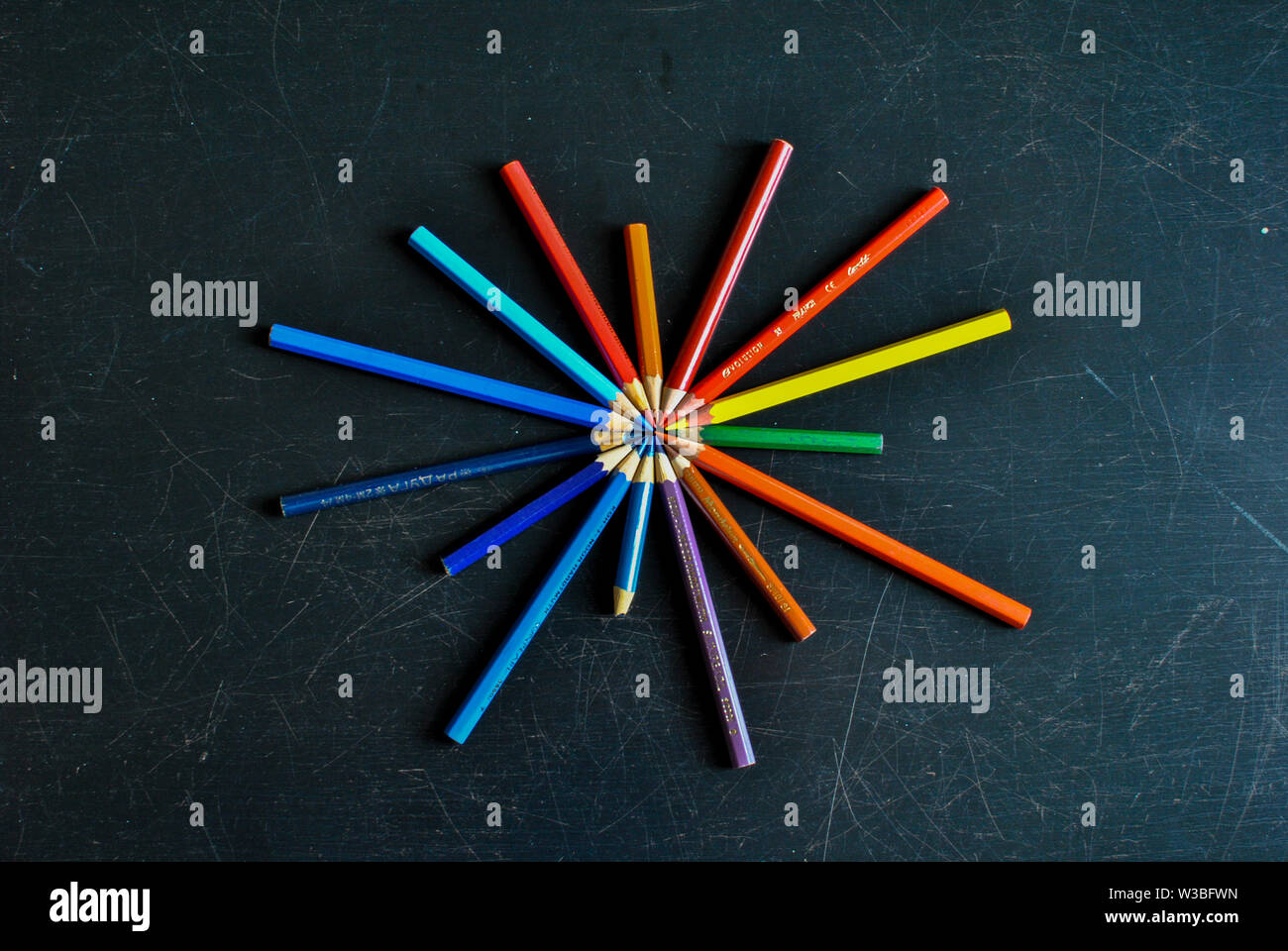 Colorful Pencils, composition with pencils Stock Photo - Alamy
