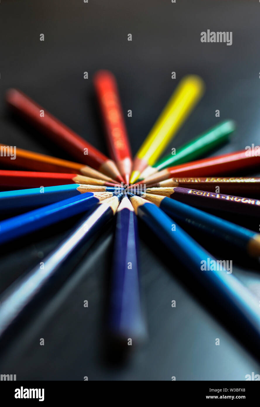 Colorful Pencils, composition with pencils Stock Photo - Alamy
