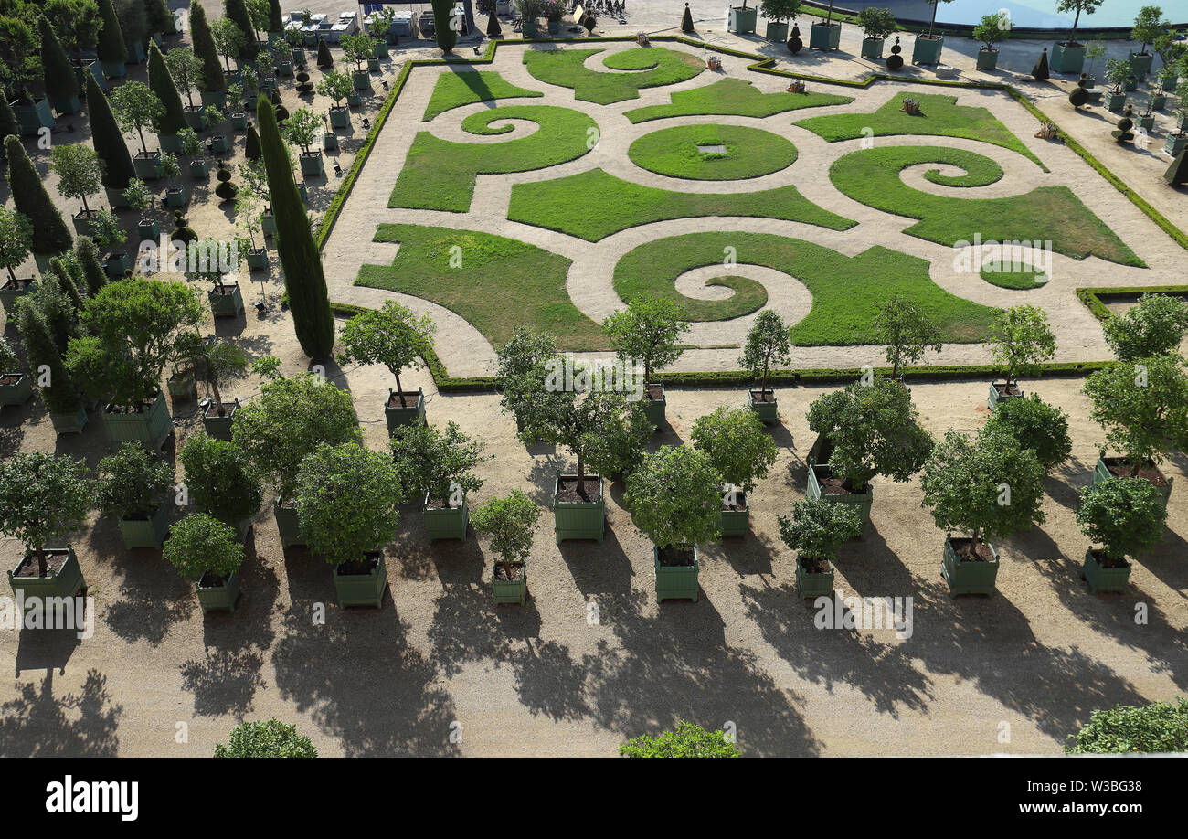 Beautiful garden in a Famous palace Versailles. The Palace Versailles ...