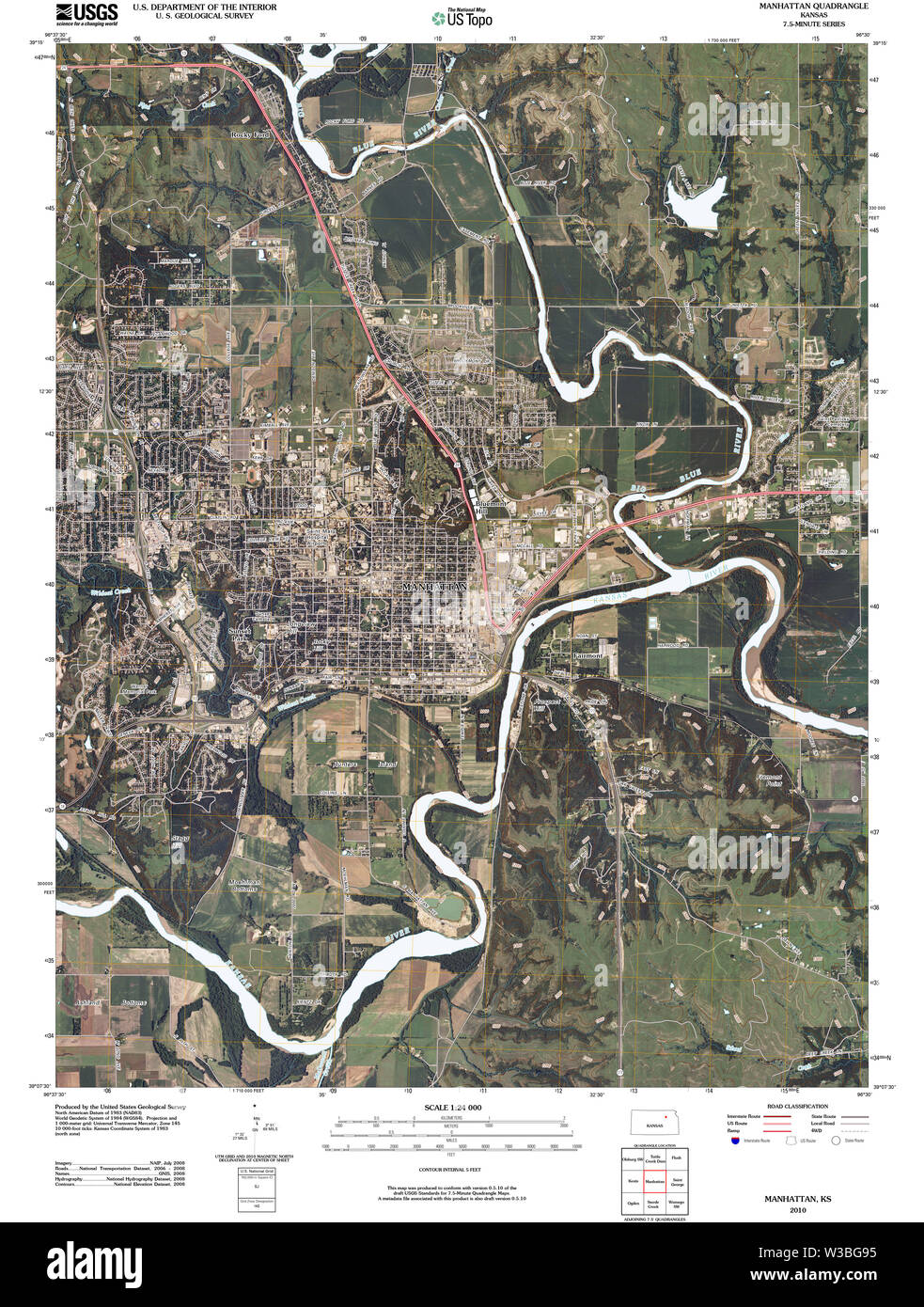 Map of manhattan kansas Cut Out Stock Images & Pictures - Alamy