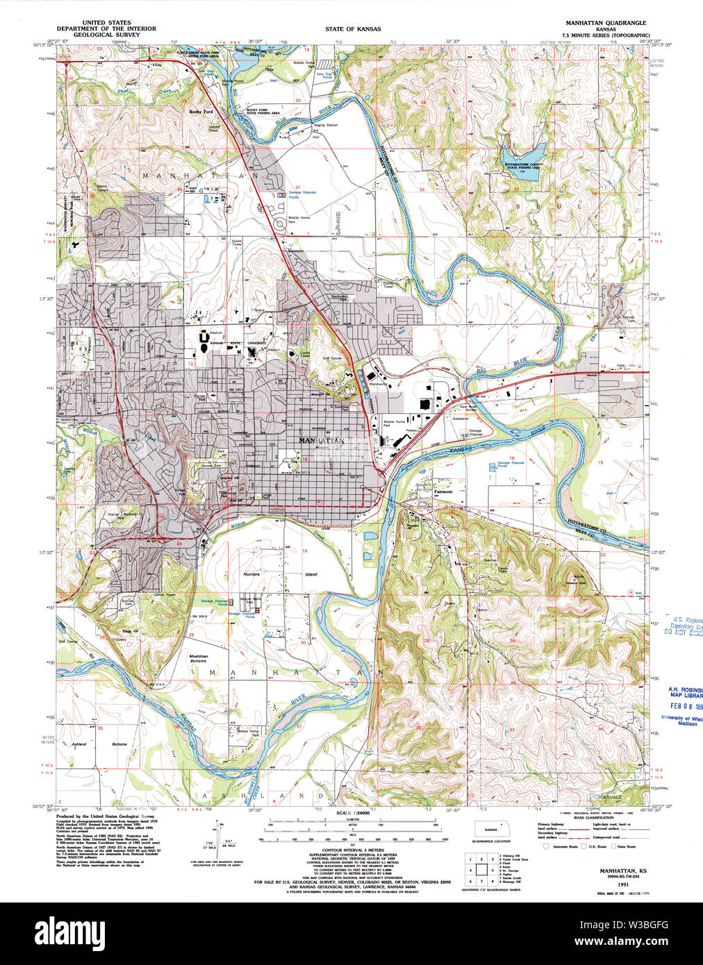 Map of manhattan kansas Cut Out Stock Images & Pictures - Alamy