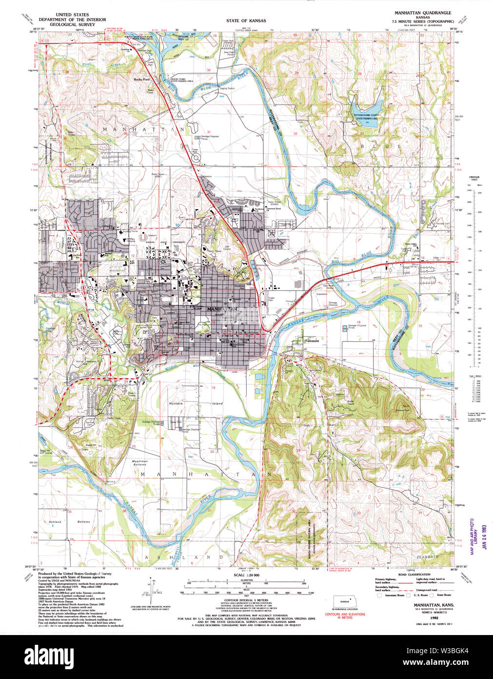 Map of manhattan kansas Cut Out Stock Images & Pictures - Alamy