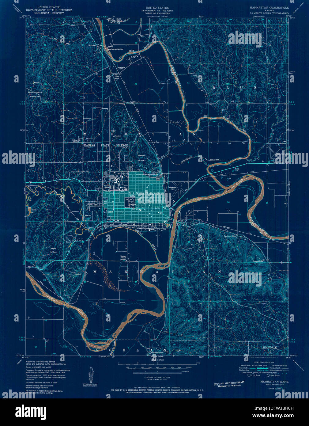 Manhattan map 1950 hi-res stock photography and images - Alamy