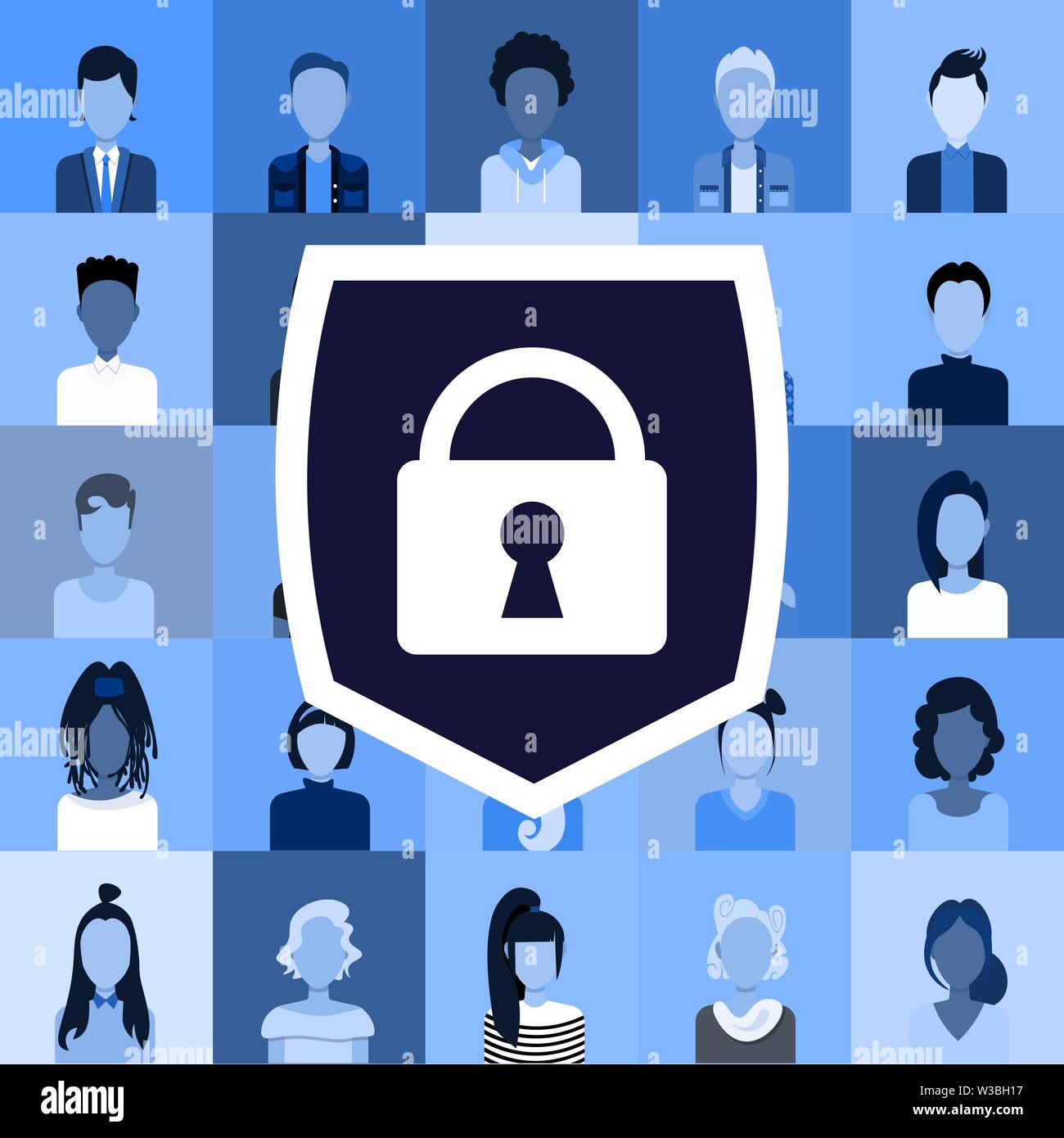 set different men women users avatars and profiles privacy data ...