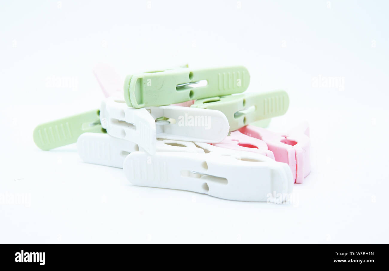 color plastic clothes pin for drying clothes Stock Photo - Alamy