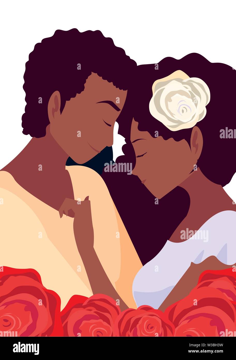 Woman holding roses Stock Vector Images - Alamy