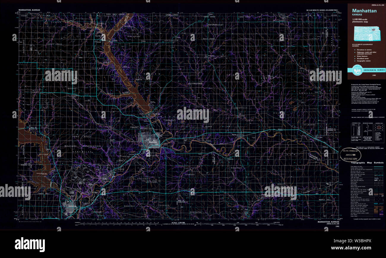 Manhattan map 1985 hi-res stock photography and images - Alamy